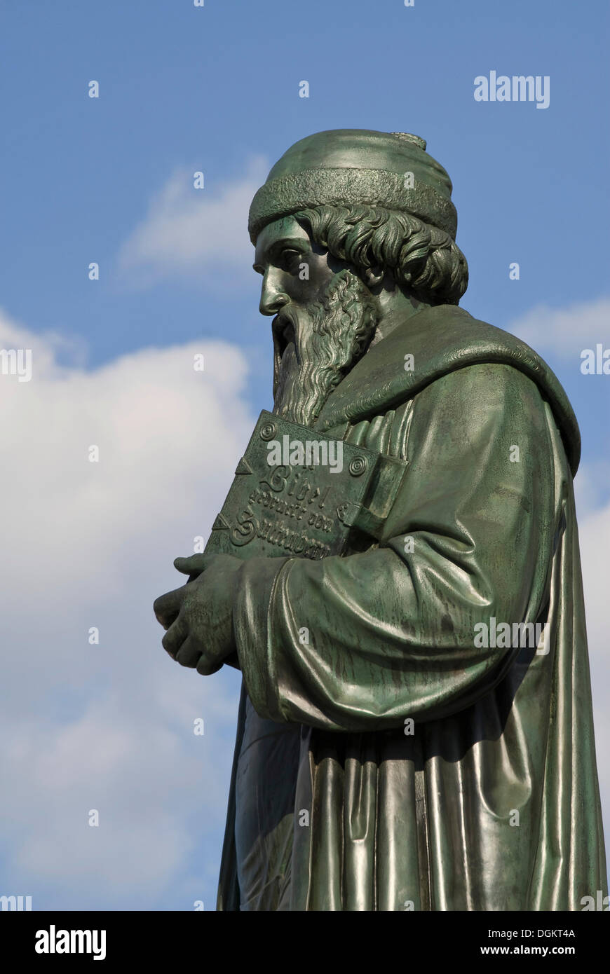 Statue en bronze, Johannes Gutenberg, Mayence, Rhénanie-Palatinat Photo ...