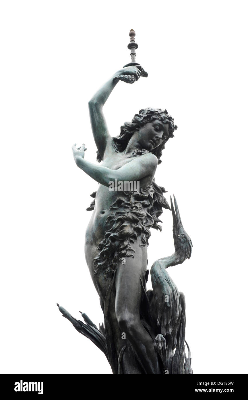 Nymphe de l'eau comme Diana une sculpture en bronze sur le Lewis Wolfe ...