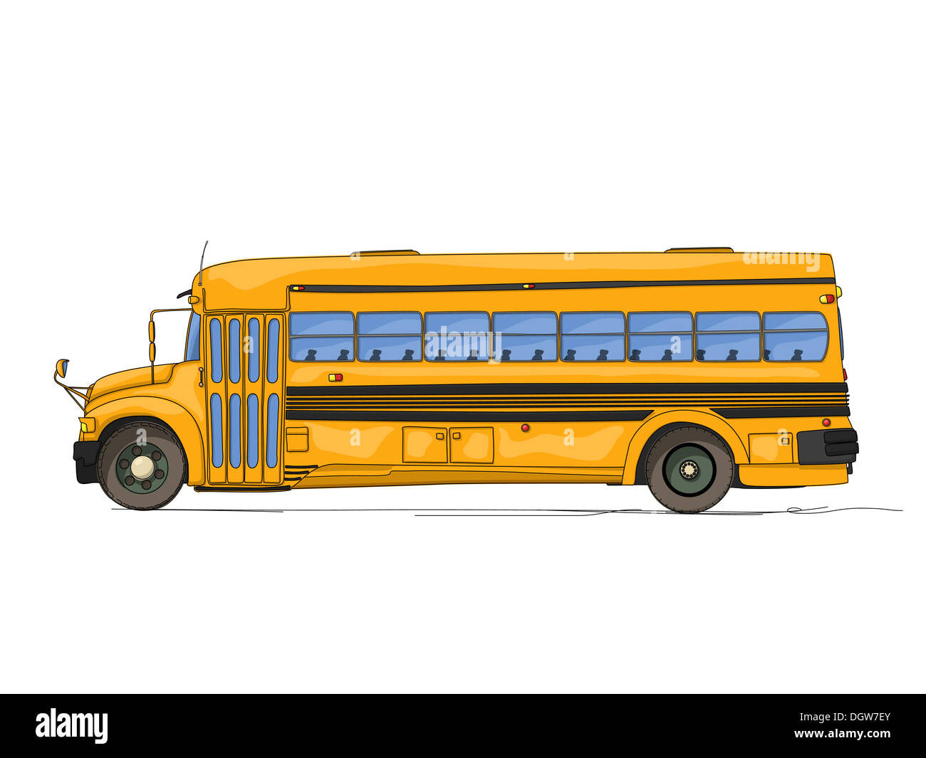 Bus school cartoon Banque d'images détourées - Alamy