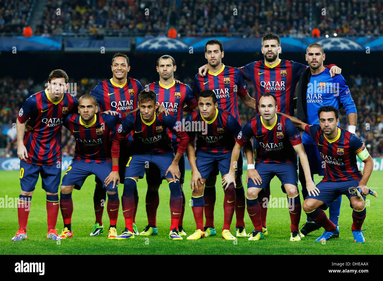 Barcelone, Espagne. © D. 6ème Nov, 2013. Groupe de l'équipe de ...