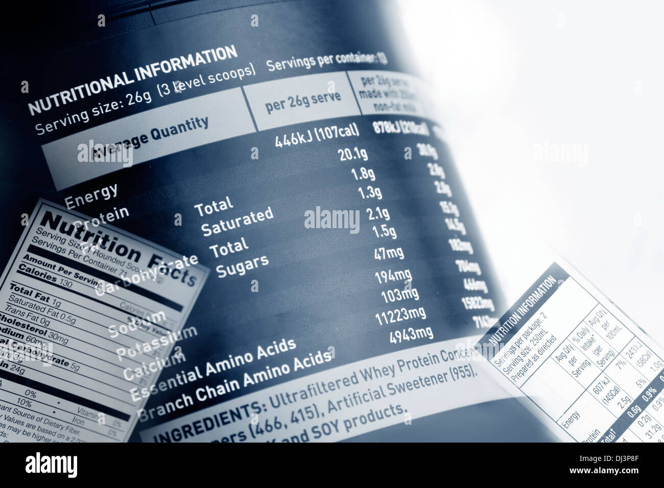 étiquettes des aliments nutrition Banque de photographies et d’images à ...