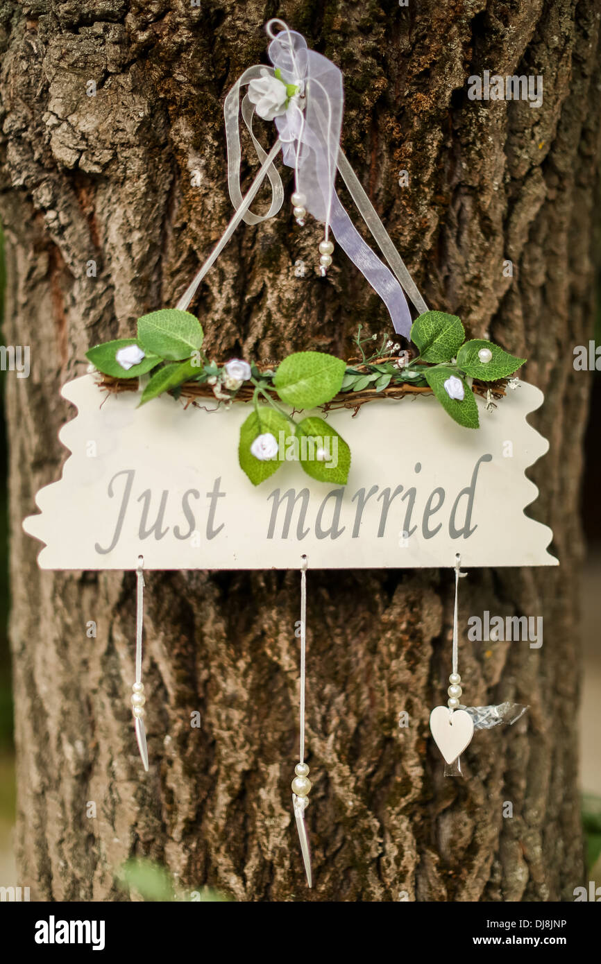 Just married wedding sign Banque de photographies et d’images à haute ...