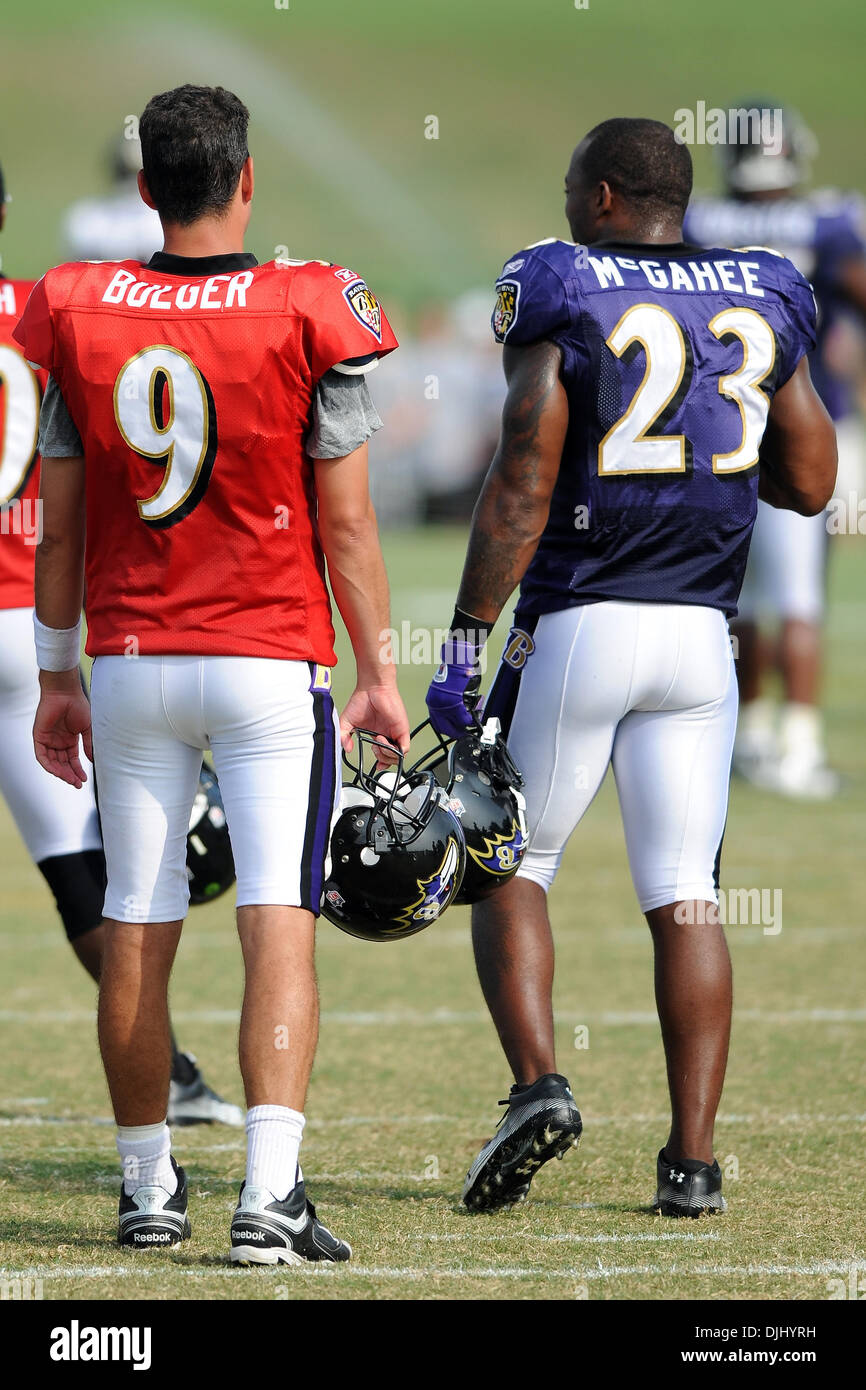 04 Août 2010 : Baltimore Ravens quarterback Marc Bulger (9) et d ...
