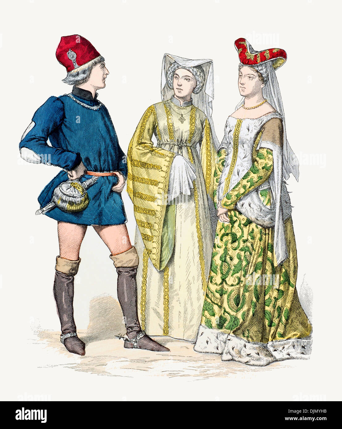 15e siècle XV anglais costume de la Noblesse Photo Stock - Alamy