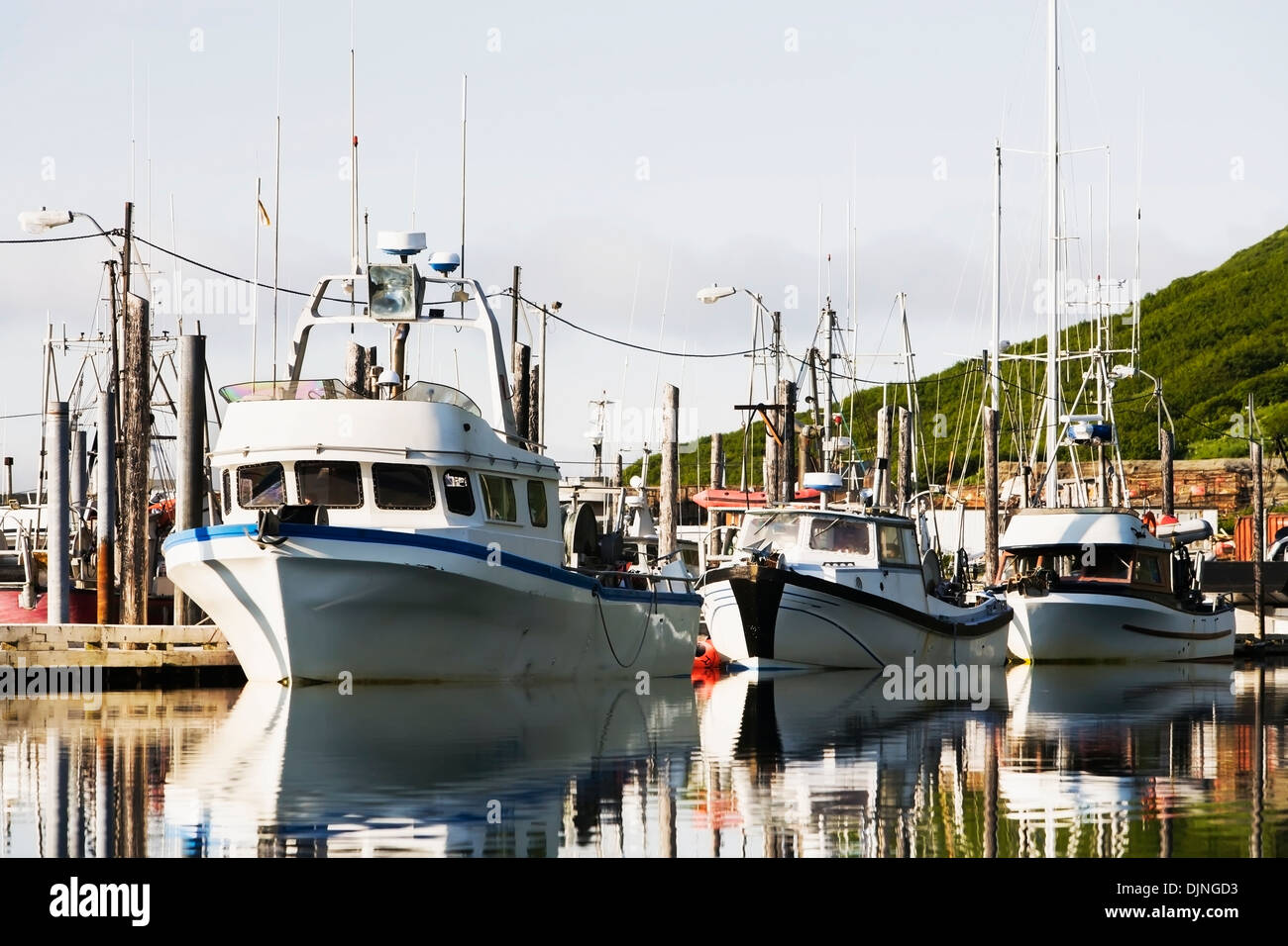 La pêche commerciale des bateaux amarrés dans le port de King Cove au ...