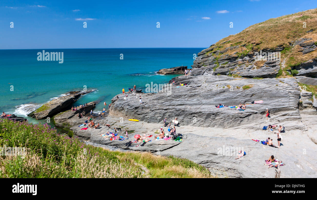 Trebarwith strand beach Banque de photographies et d’images à haute ...