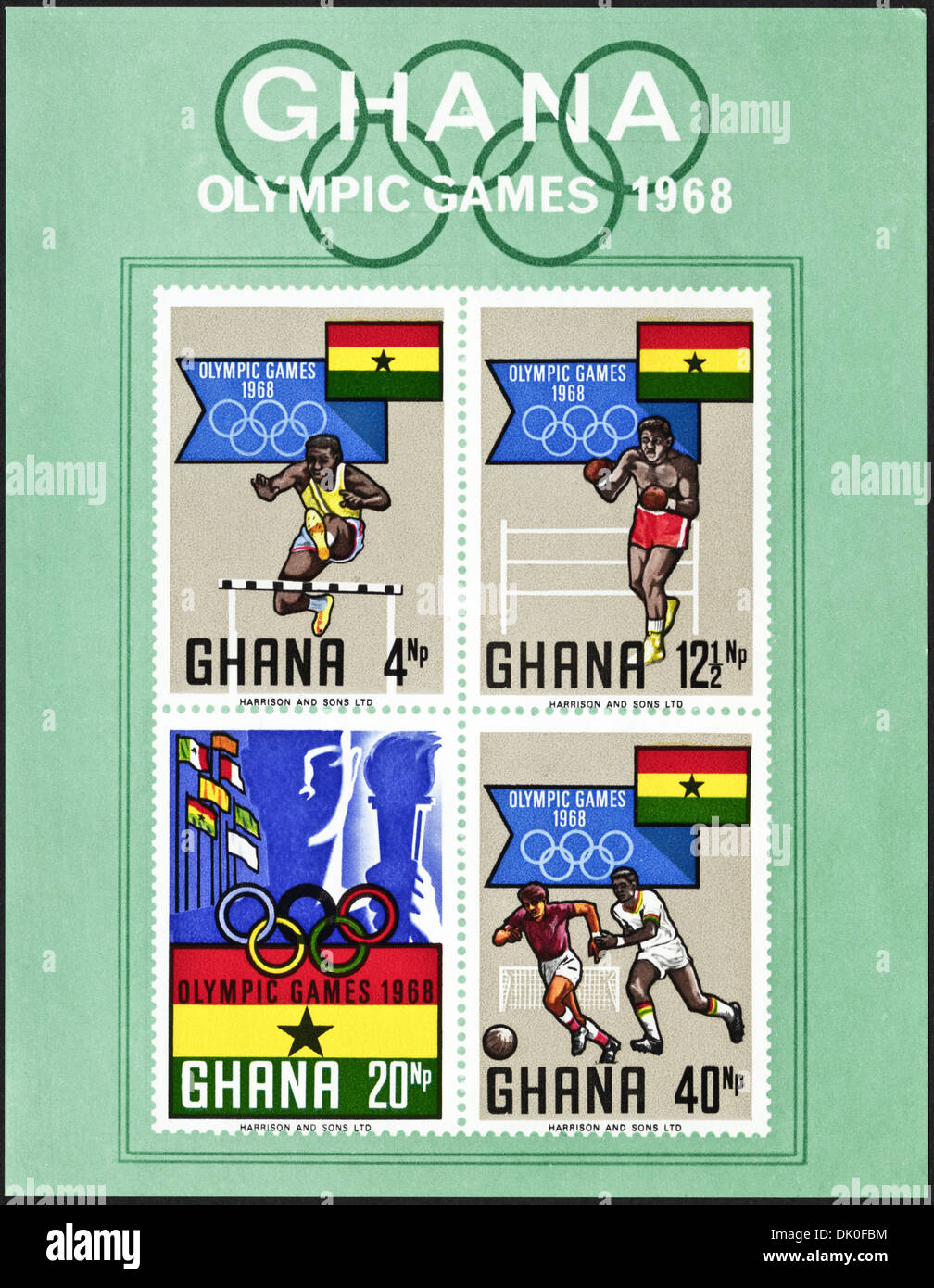 Timbre-poste Ghana Jeux Olympiques d''ensemble souvenir émis 1968 1968 ...