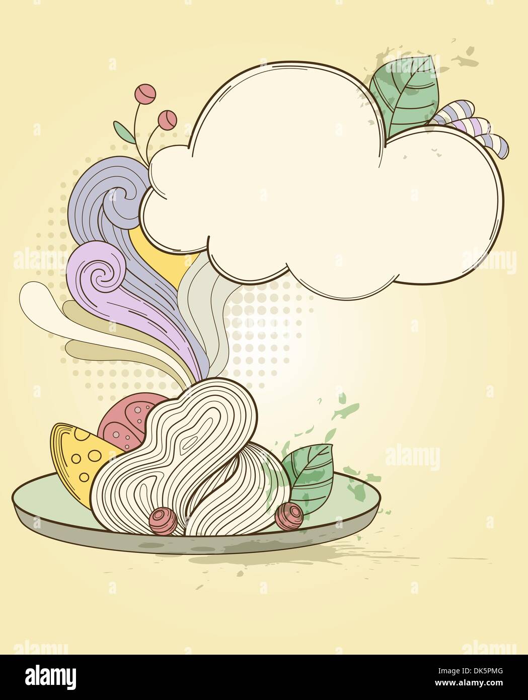 Assiette de pates Banque d'images vectorielles - Alamy