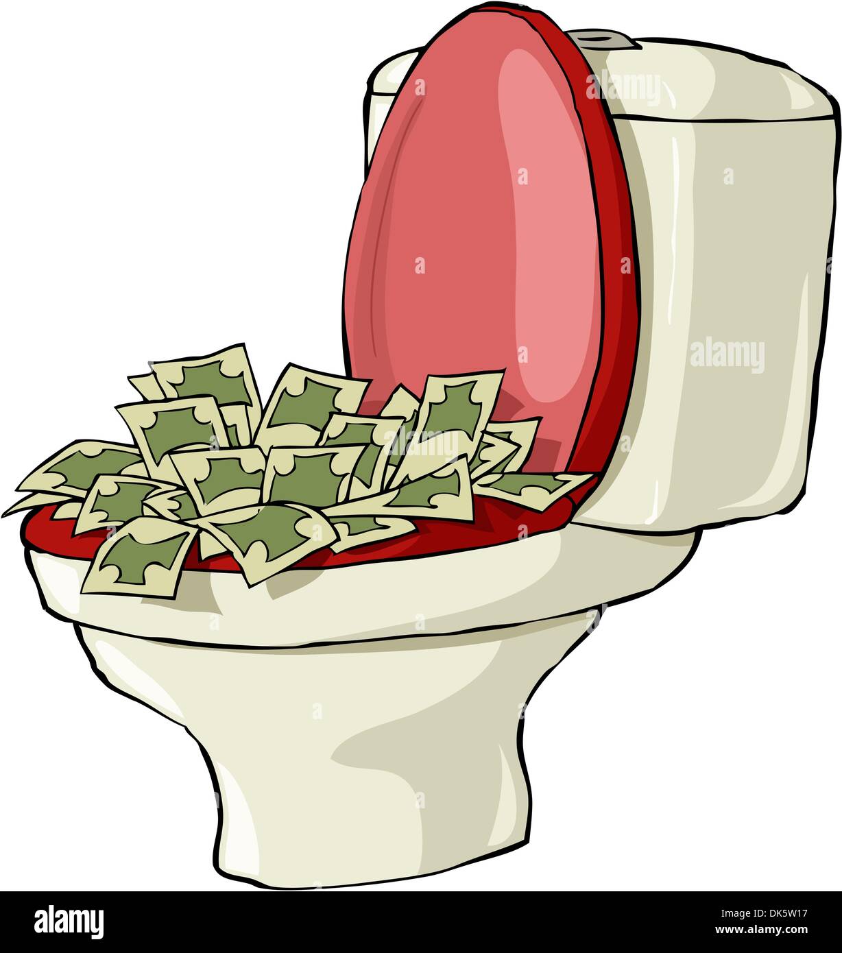 La cuvette des toilettes sur un fond blanc, vector Image Vectorielle ...