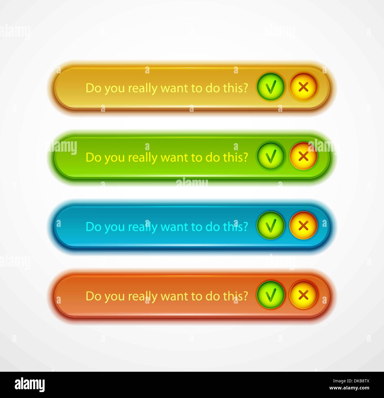 Panneau de confirmation Banque d'images vectorielles - Alamy