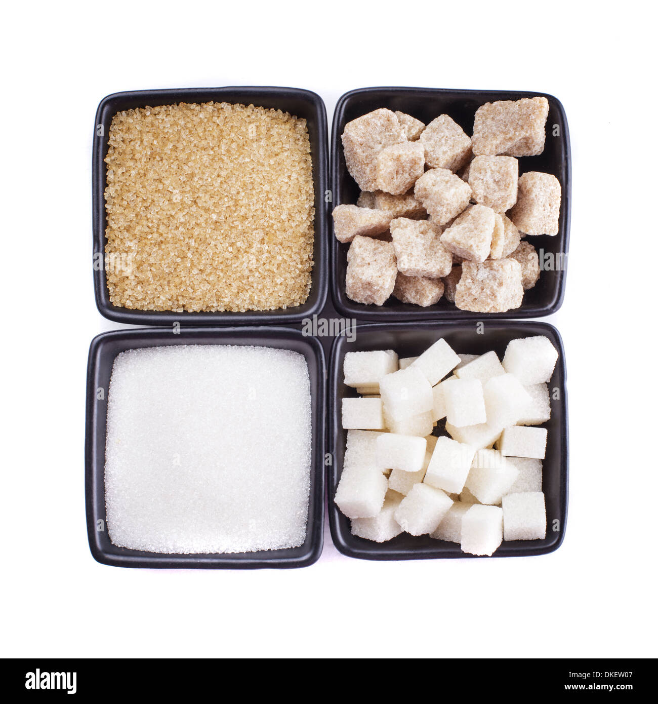 Types de sucre dans des bols blancs Banque de photographies et d’images ...
