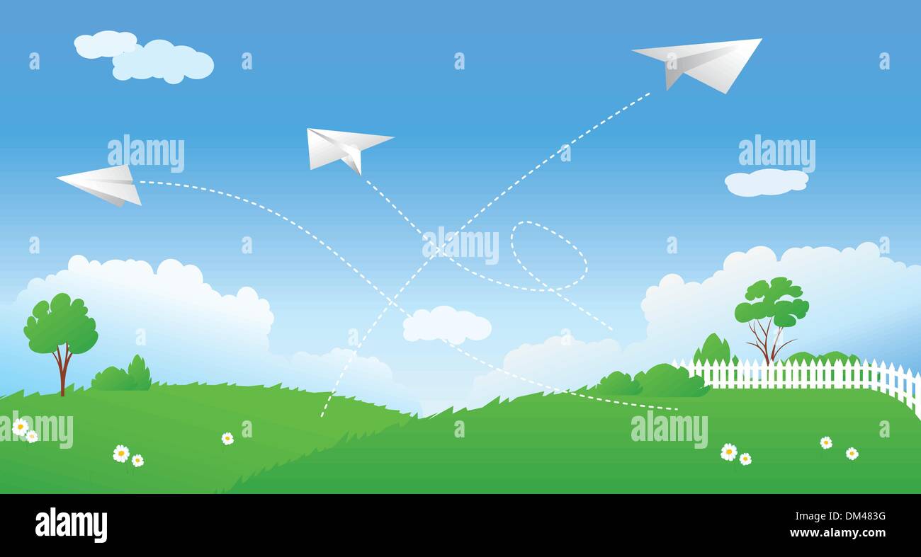 Avions en papier Banque d'images vectorielles - Alamy