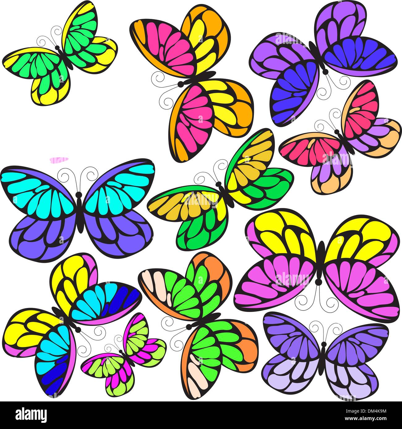 Papillons sur fond blanc Banque de photographies et d’images à haute résolution - Alamy