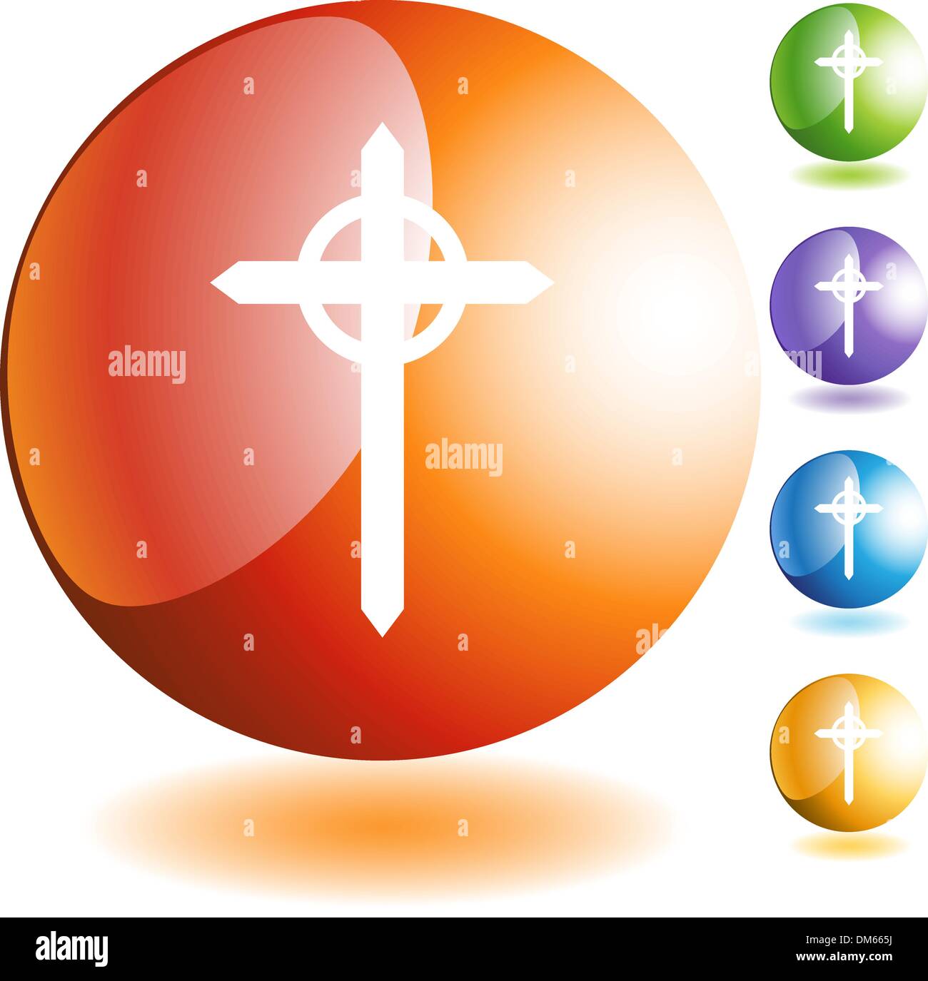 Ensemble de symboles en forme de croix circulaire Banque d'image et ...