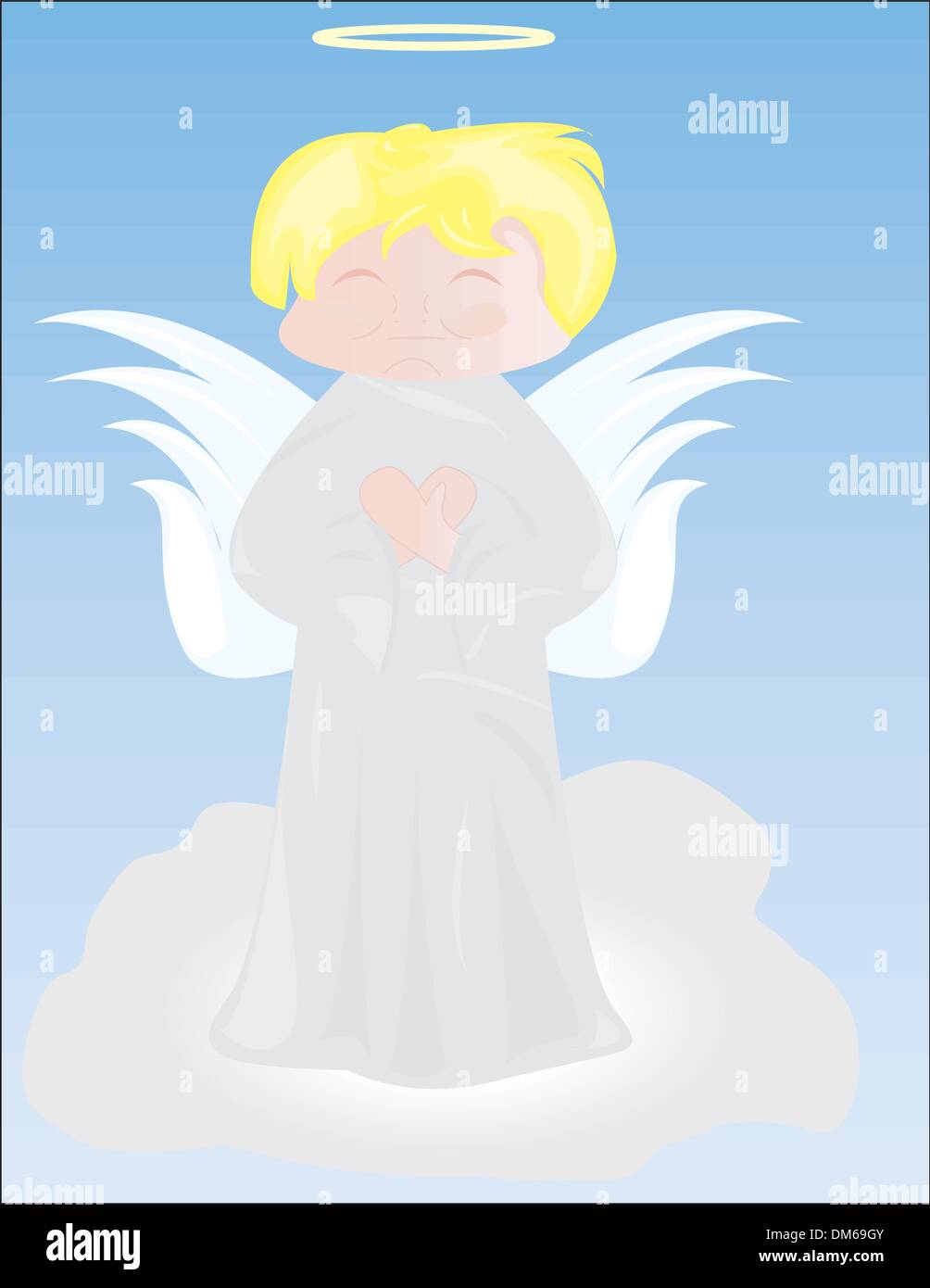Ange sur nuage Banque d'images vectorielles - Alamy