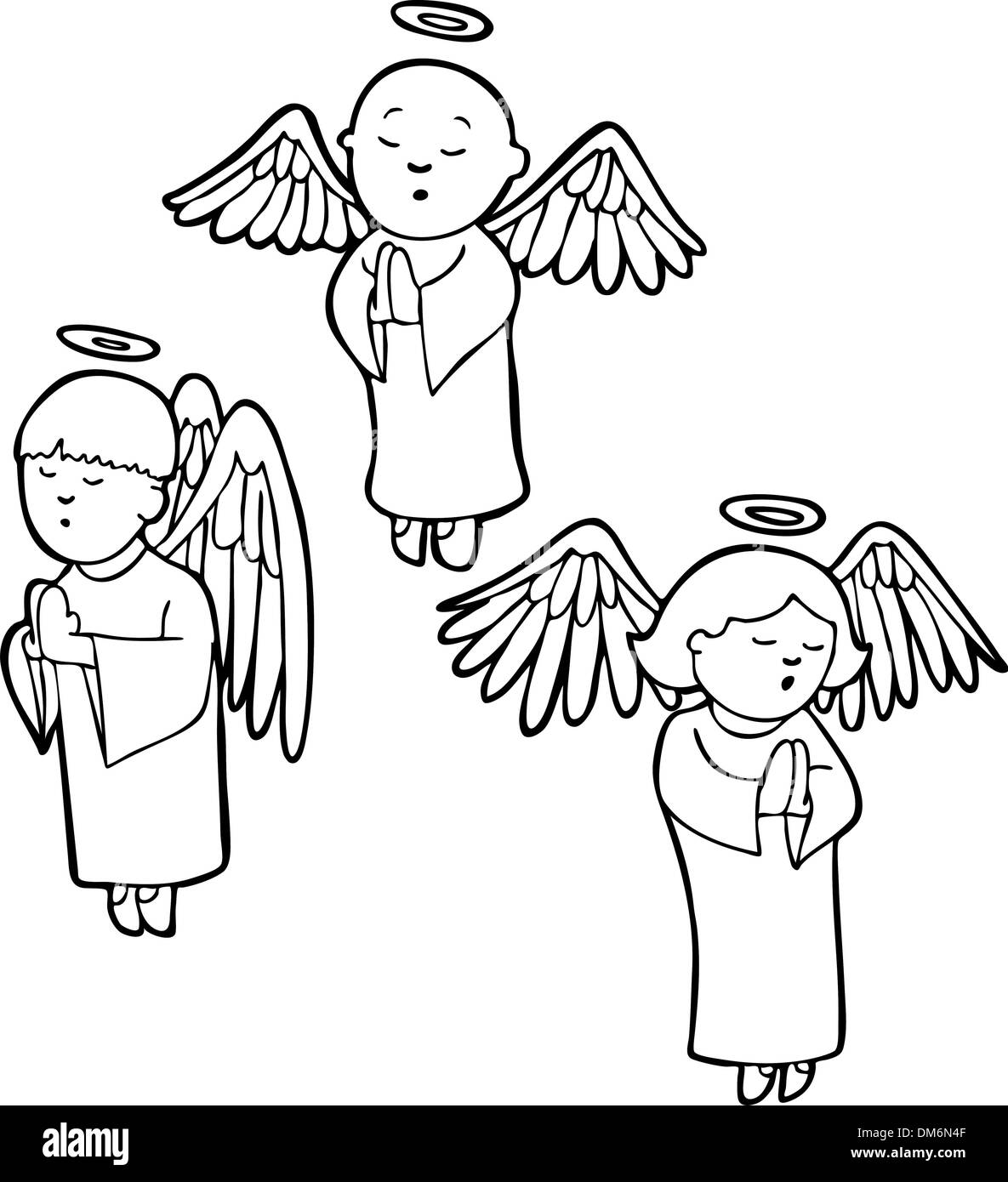 Anges qui chantent Banque d'images noir et blanc - Alamy