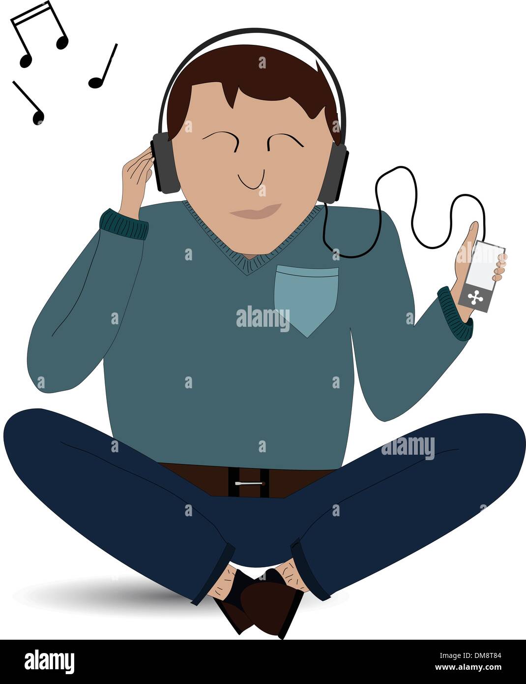 Homme blanc joueur musique écouter se détendre Banque d'images ...