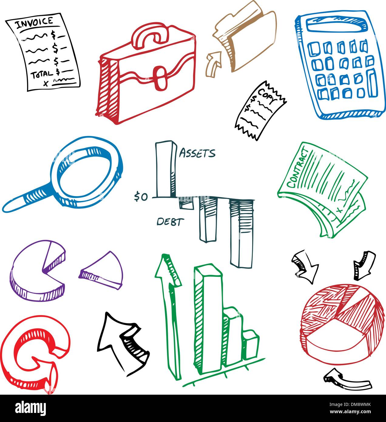 Jeu de dessins de comptabilité financière des entreprises Image ...