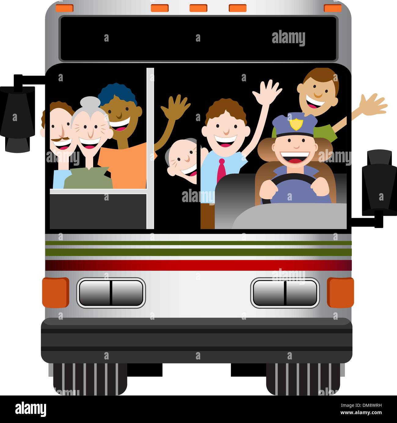 Passagers dans le bus Banque d'images vectorielles - Alamy