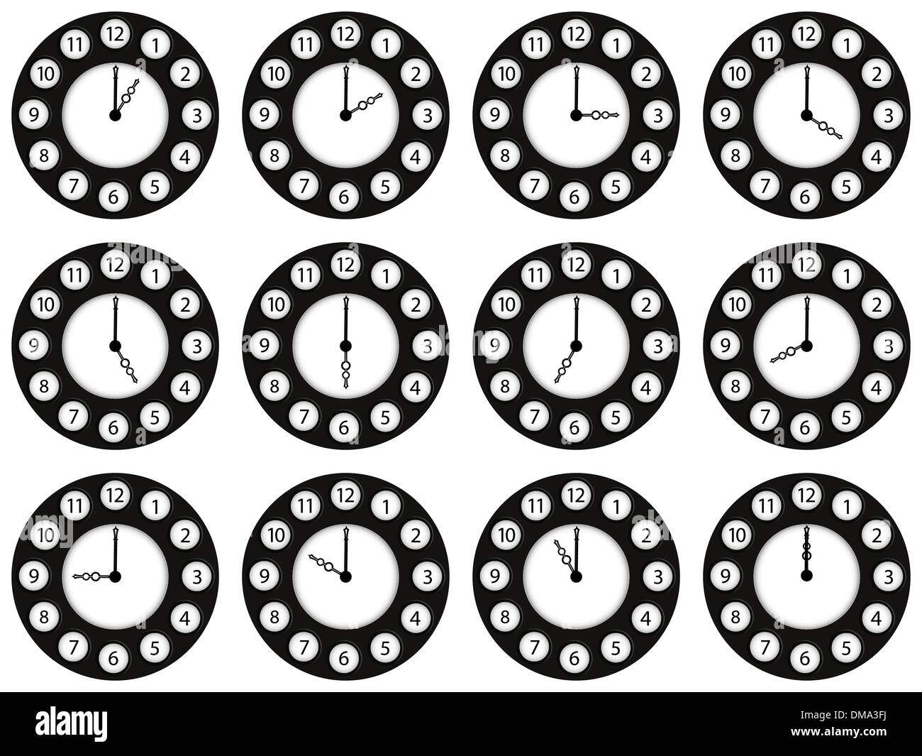 Le nombre douze Banque d'images noir et blanc - Alamy