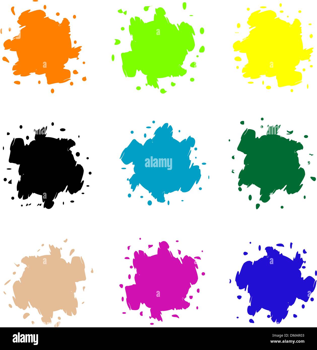 Vector set de taches de couleur Image Vectorielle Stock - Alamy