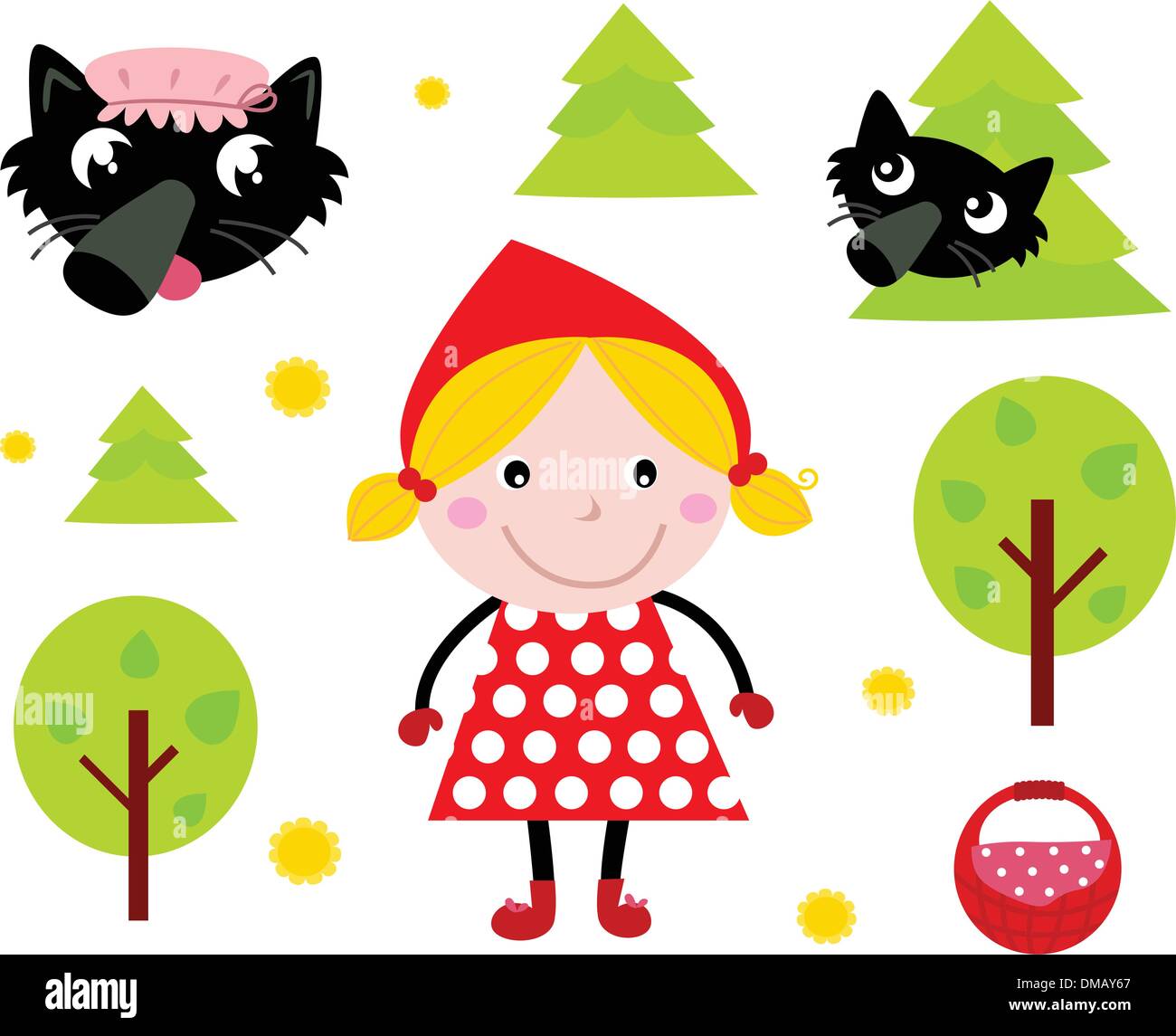 Le petit chaperon rouge avec grand mere Banque d'images vectorielles ...