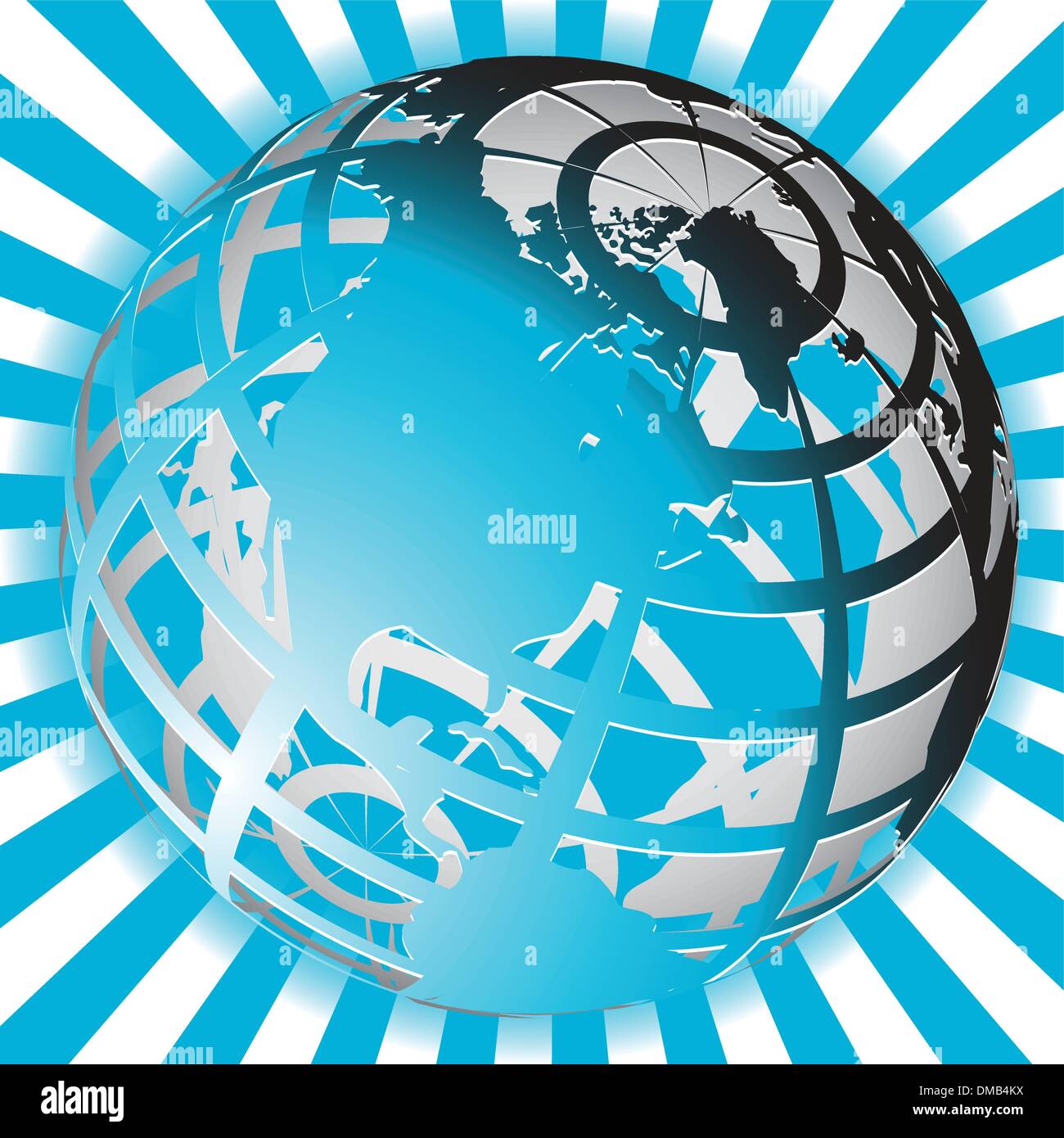 Planisphere Map Globe Banque d'images vectorielles - Alamy