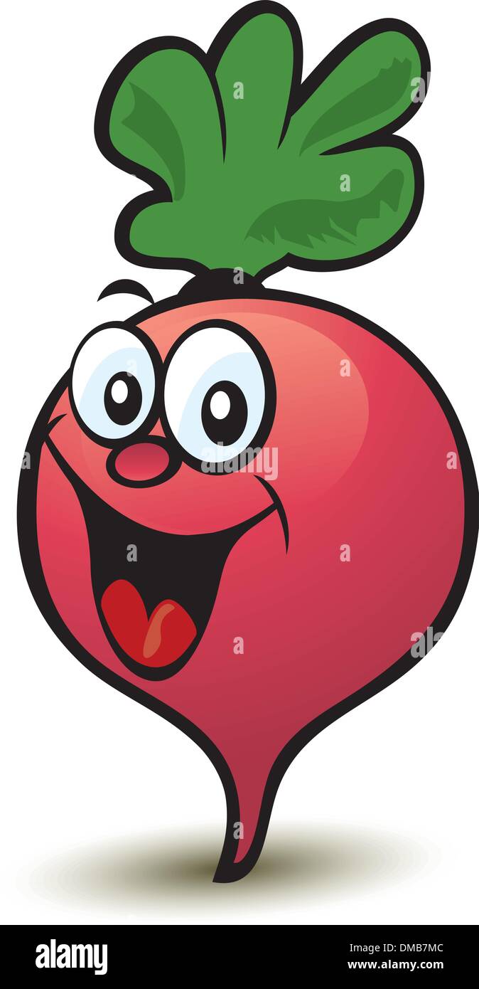 Radish vegetable happy cartoon Banque d'images vectorielles - Alamy