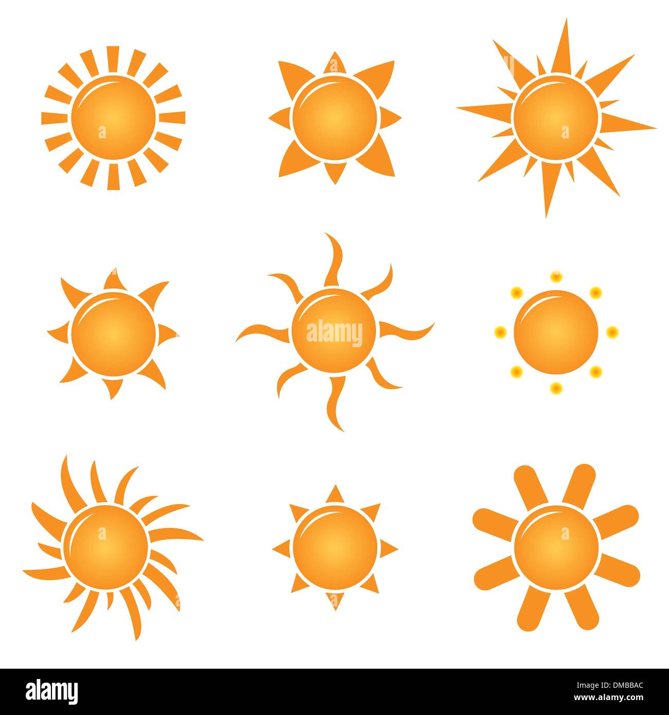 Symboles du soleil Banque d'images vectorielles - Alamy