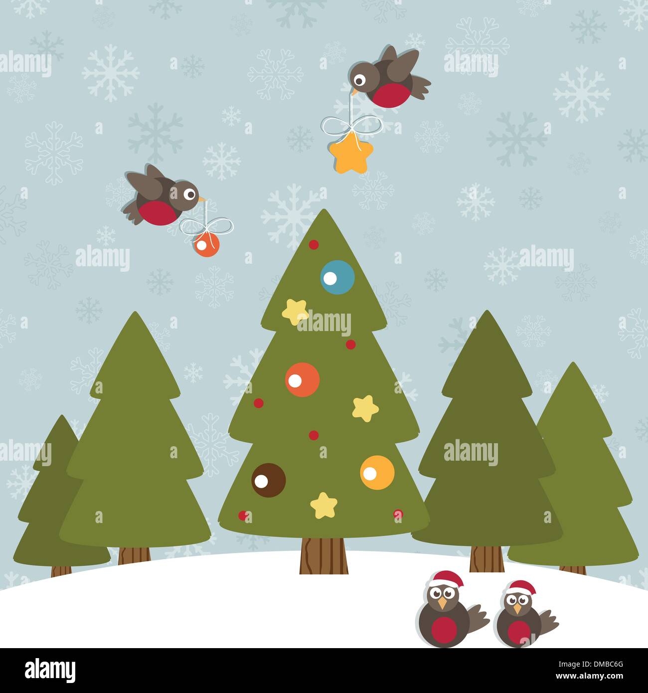 Robin bois Banque d'images vectorielles - Alamy