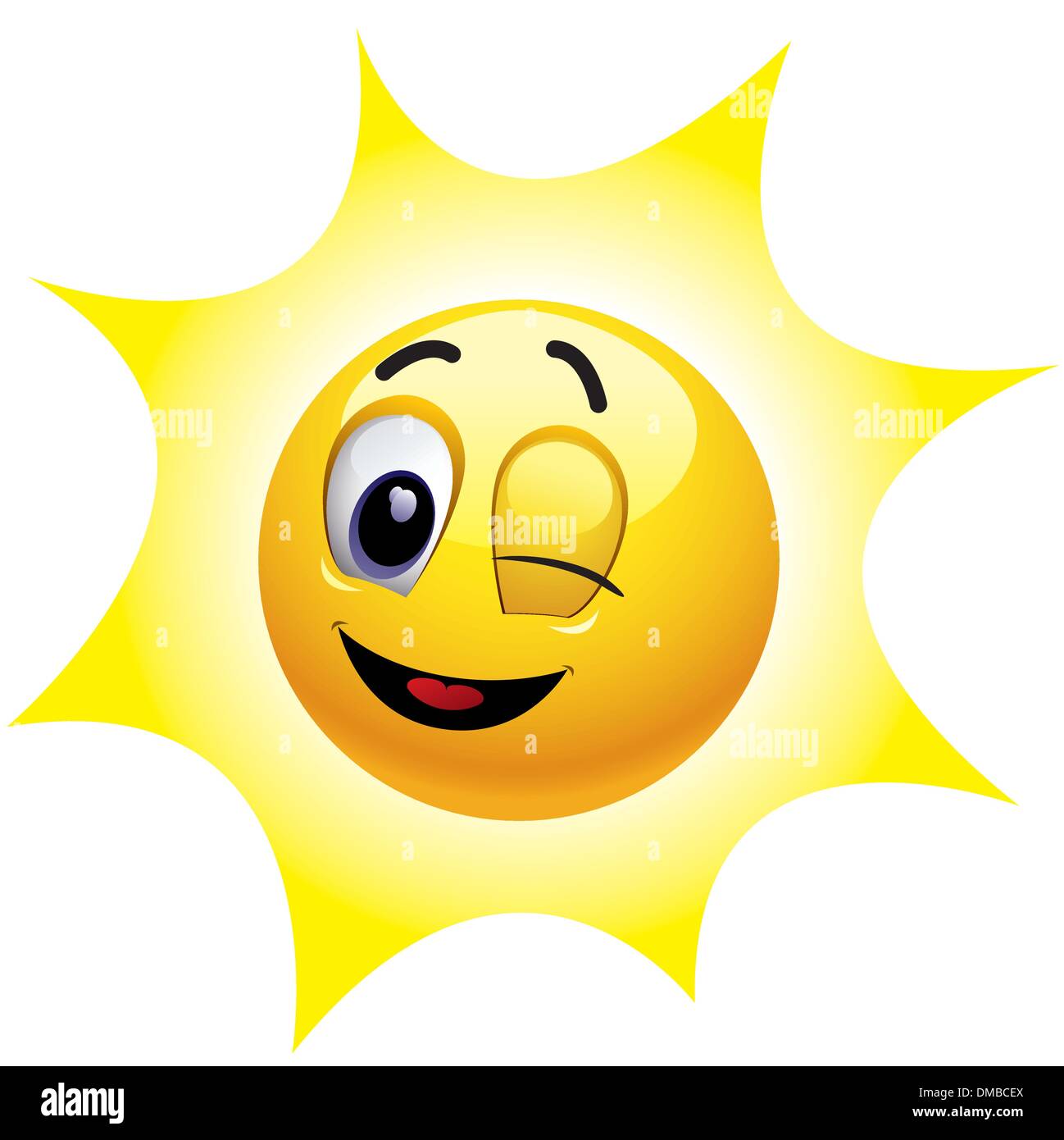 Smiley qui fait un clin d'oeil Banque d'images vectorielles - Alamy