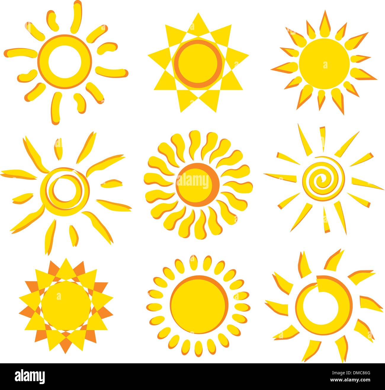 Soleil collection de symboles vectoriels Image Vectorielle Stock - Alamy