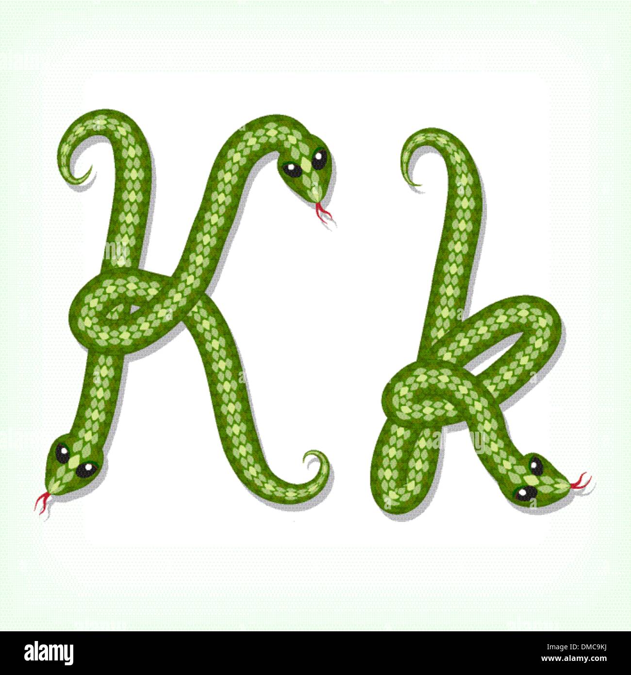 Police de serpent. Lettre K Image Vectorielle Stock - Alamy