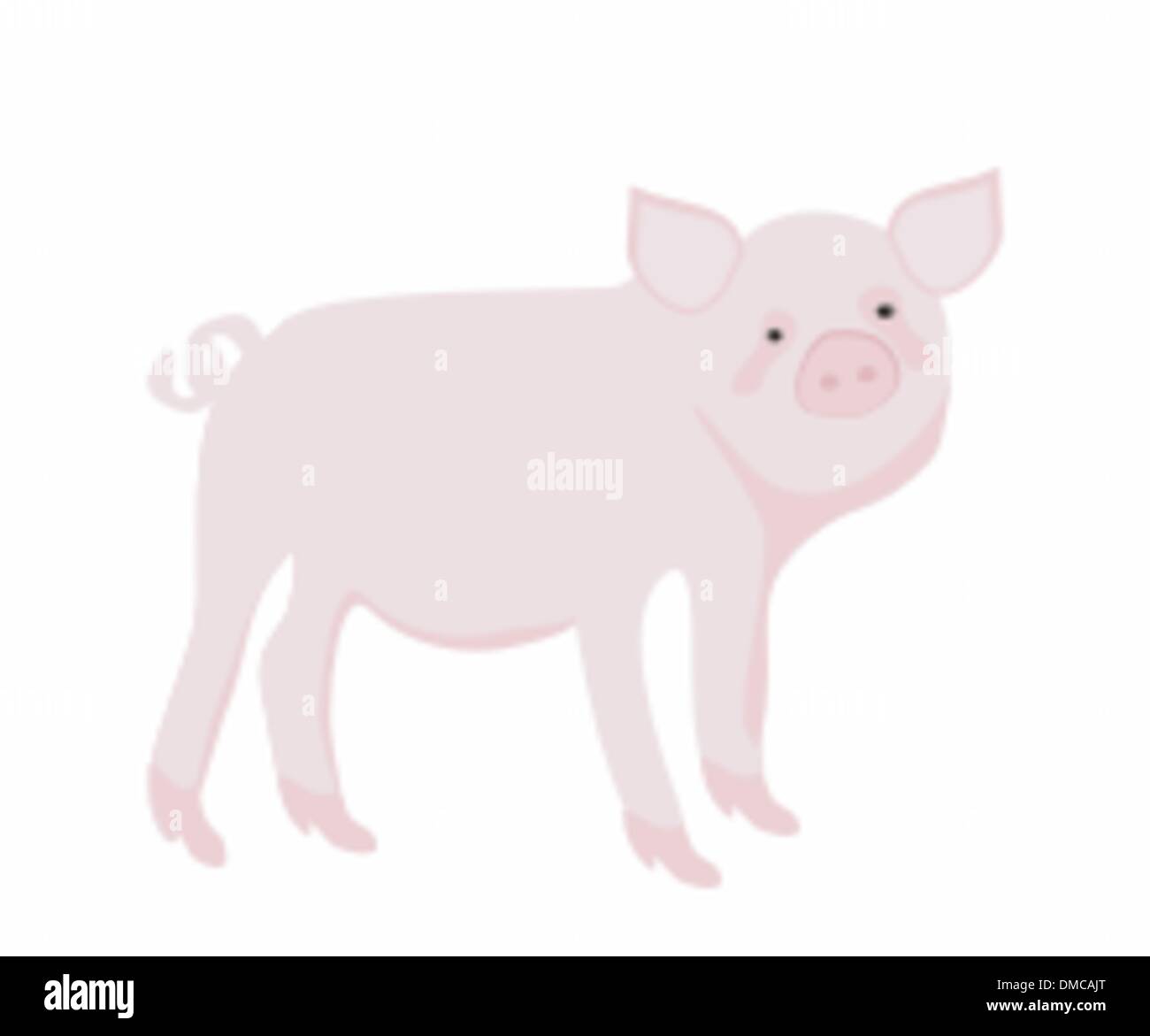 Pig cartoon vector cute Banque d'images vectorielles - Alamy