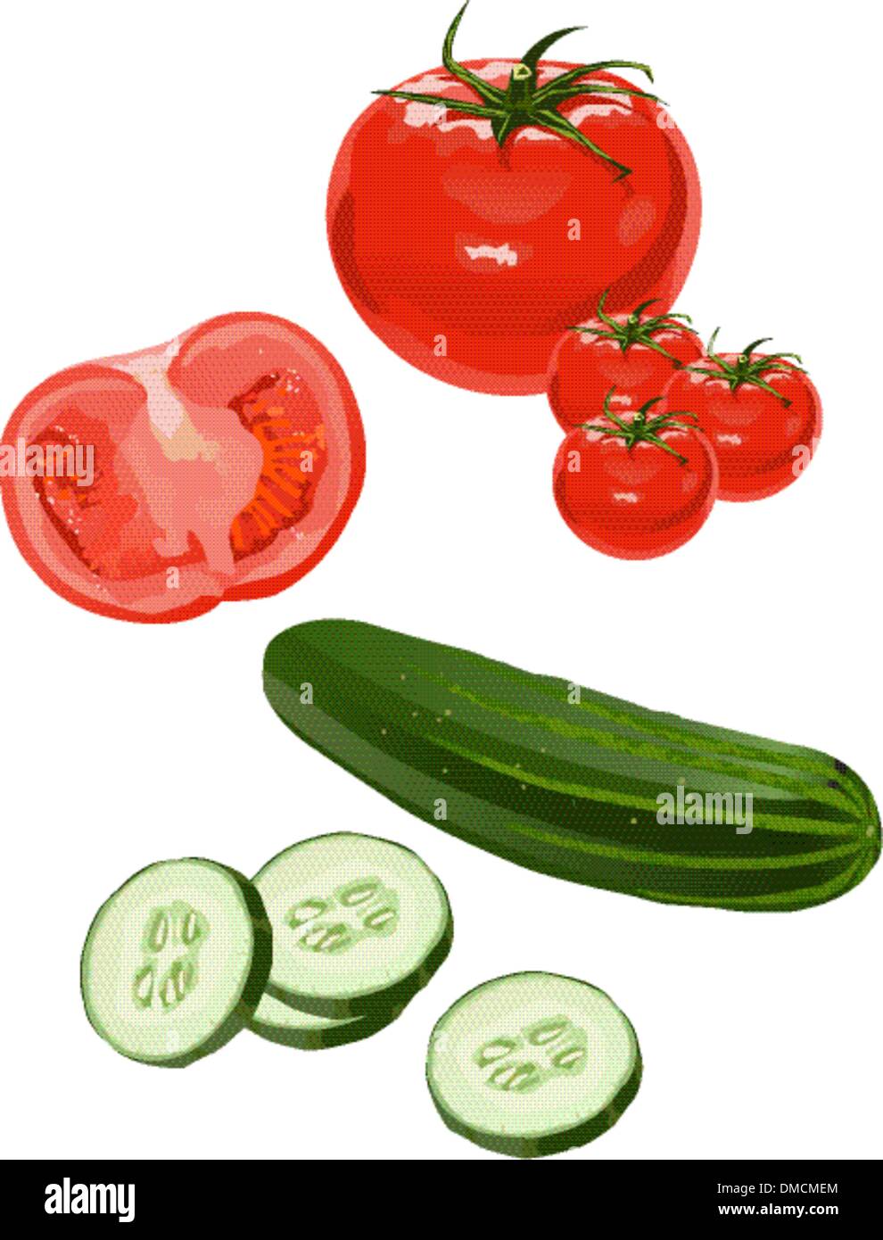 Salade de concombre et tomates Banque d'images vectorielles - Page 2 ...