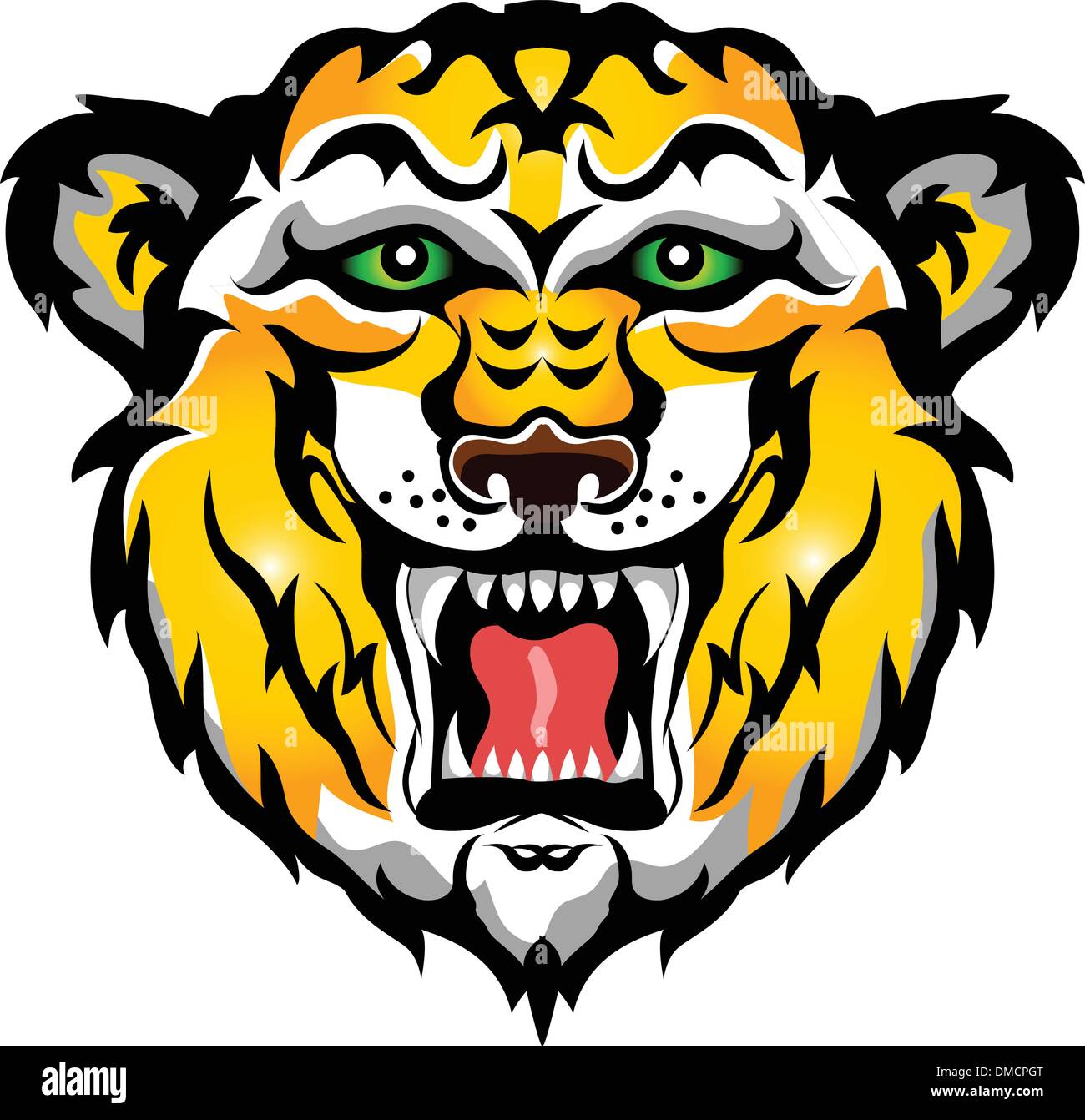 Tête de tigre énervé Banque d'images vectorielles - Alamy