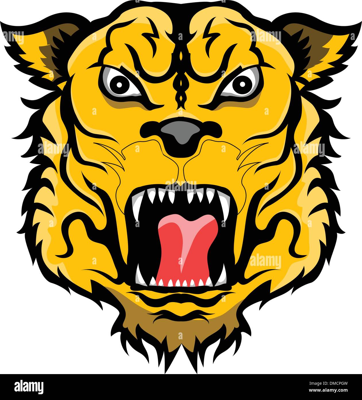 Tête de tigre énervé Banque d'images vectorielles - Alamy