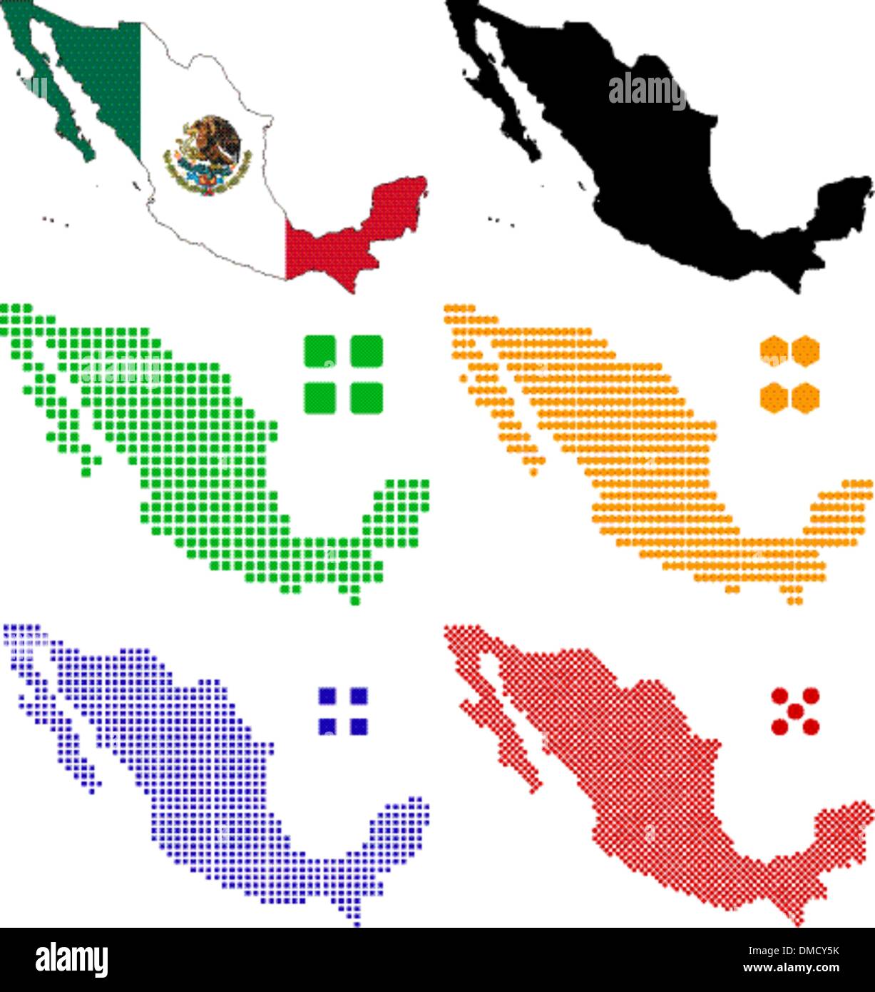 Carte du mexique mexique Banque d'images vectorielles - Alamy