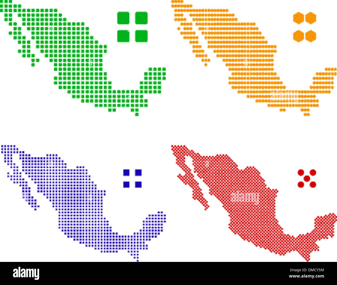 Carte du mexique mexique Banque d'images vectorielles - Alamy