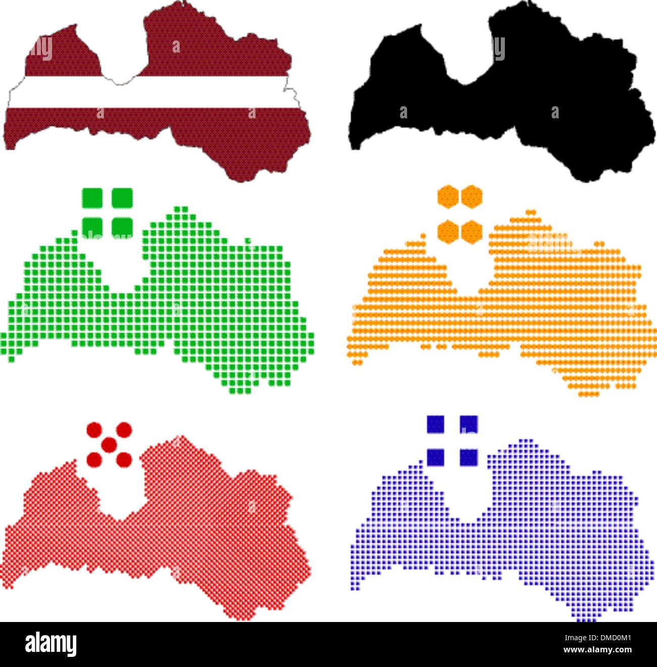 Drapeau de la carte de la lettonie Banque d'images vectorielles - Alamy