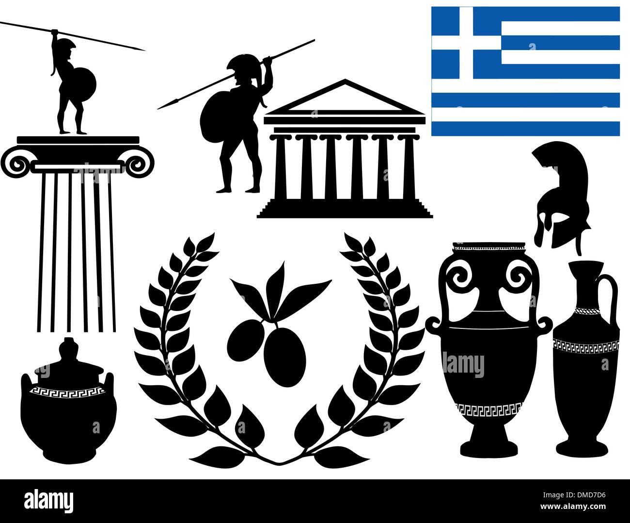 Symboles traditionnels de la Grèce Image Vectorielle Stock - Alamy