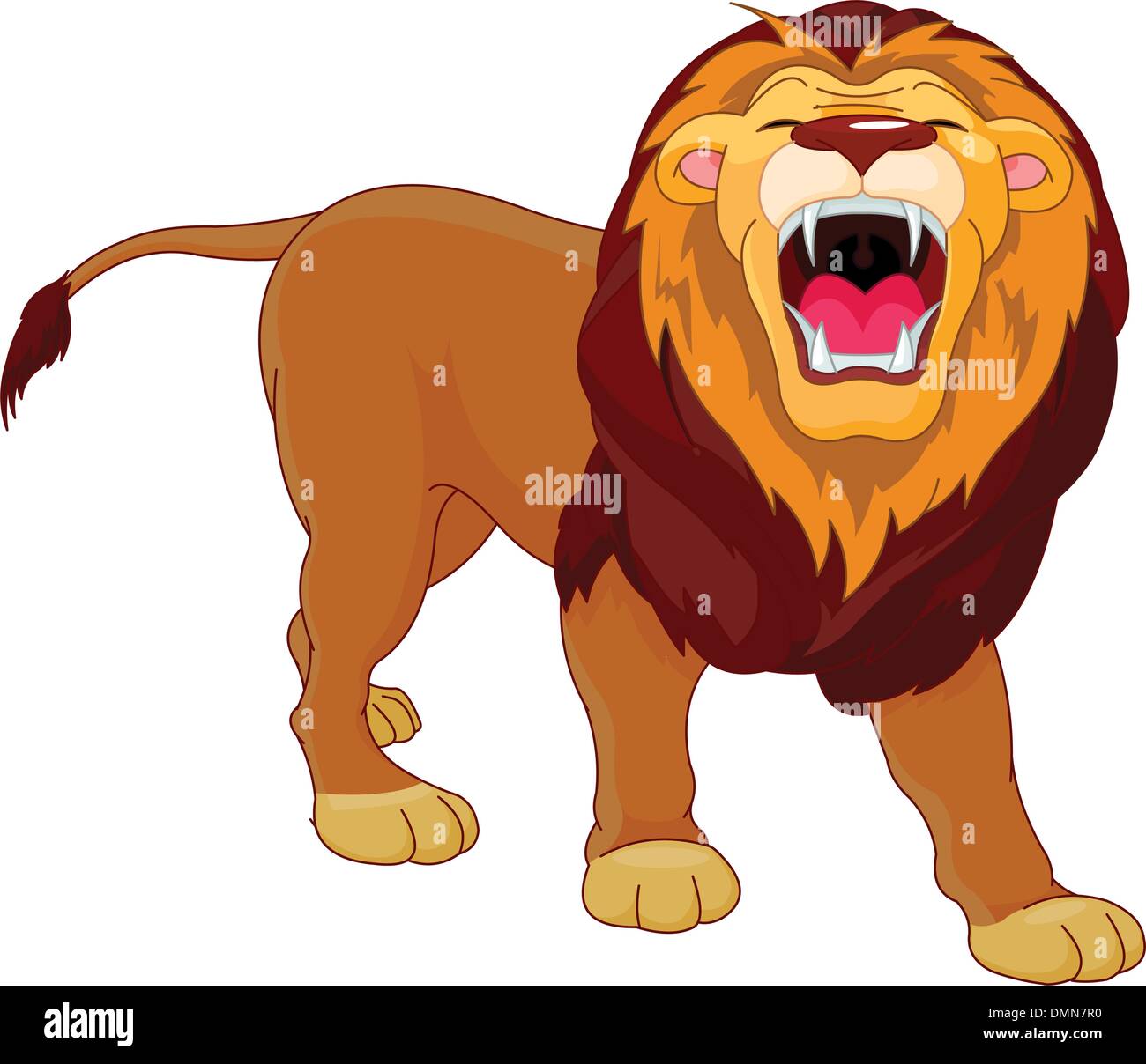 Lion rugissant peinture Banque d'images vectorielles - Alamy