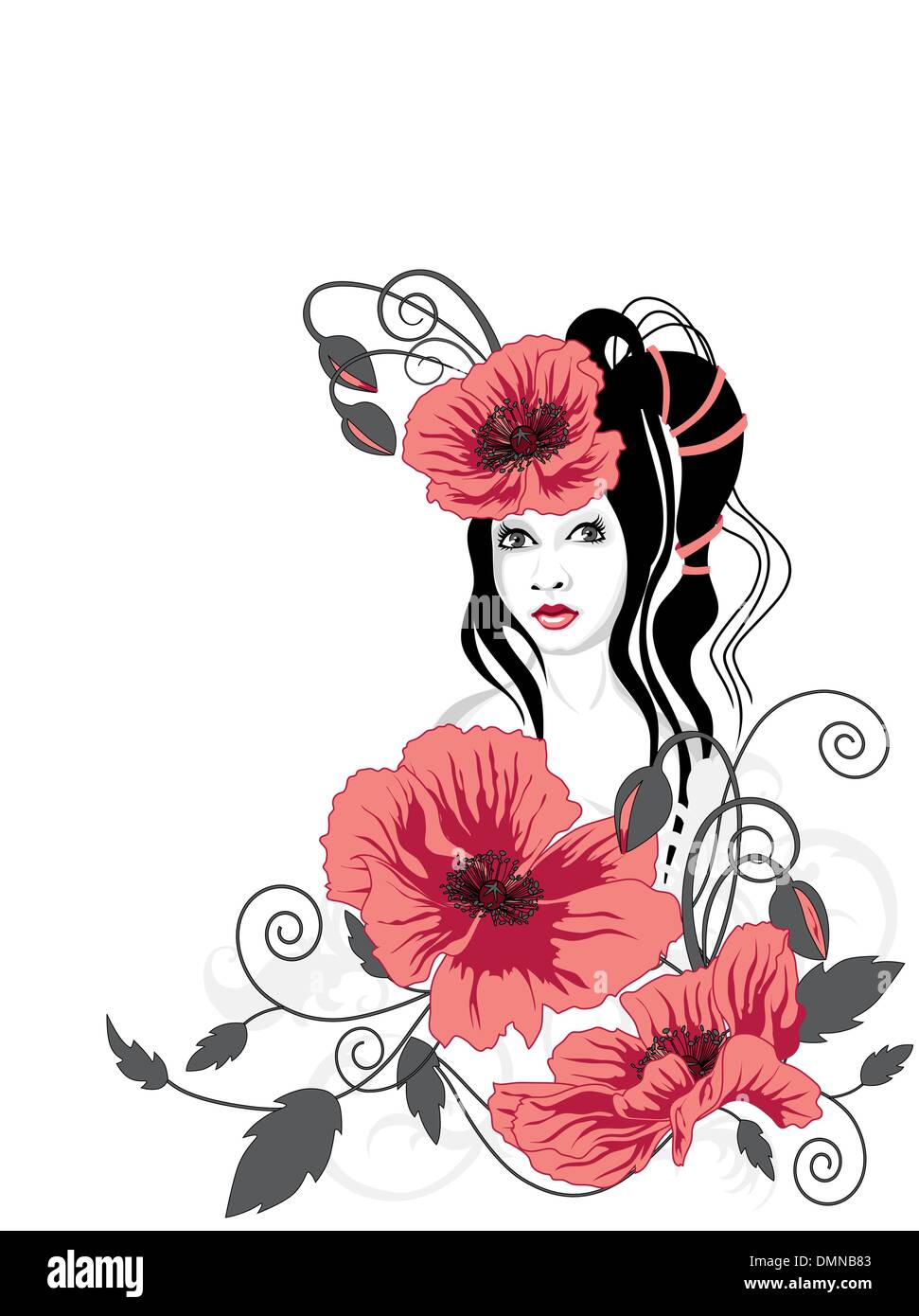 Fille rouse Banque d'images vectorielles - Alamy