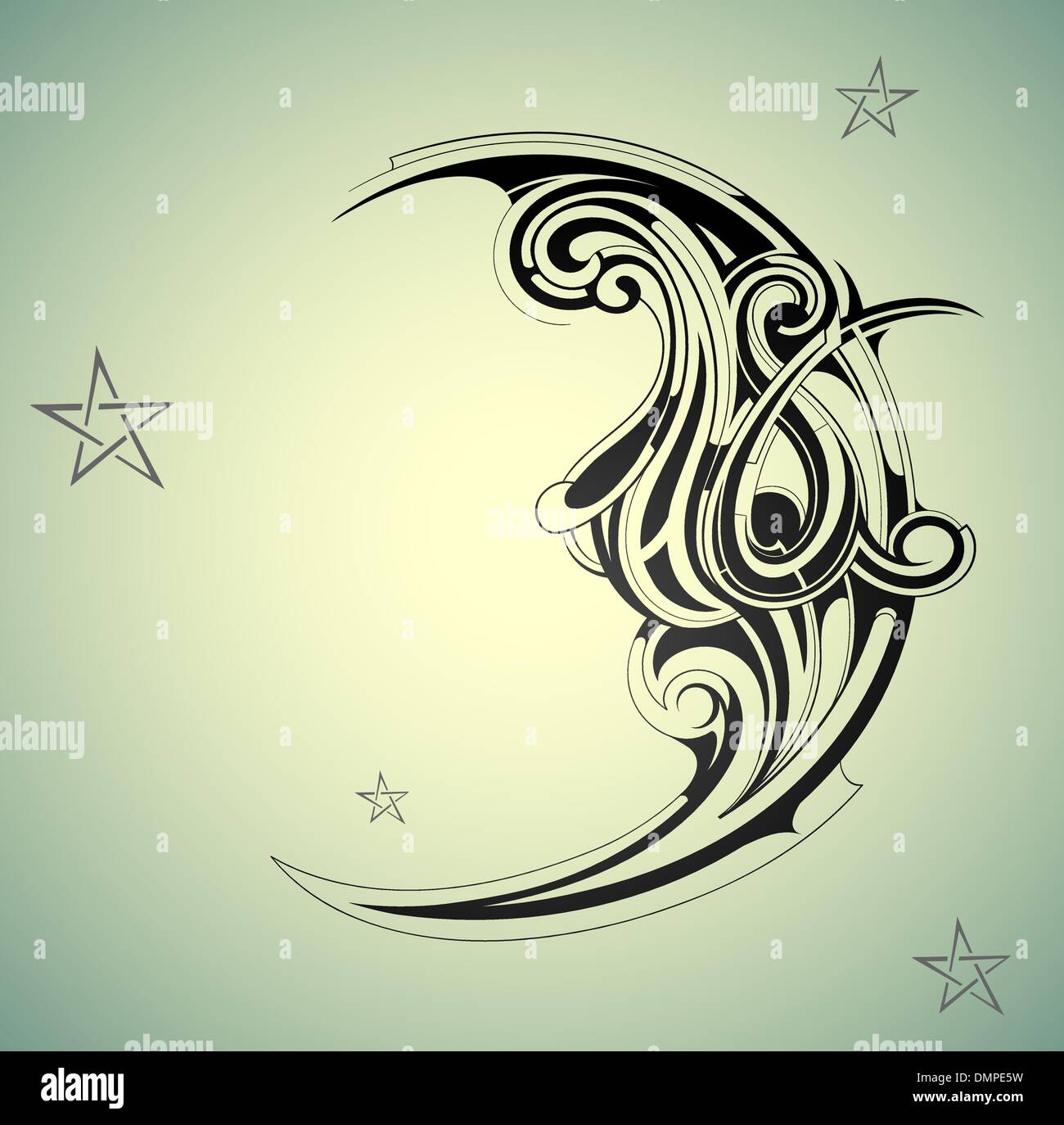 Dessin de lune et étoiles Banque d'images vectorielles - Alamy