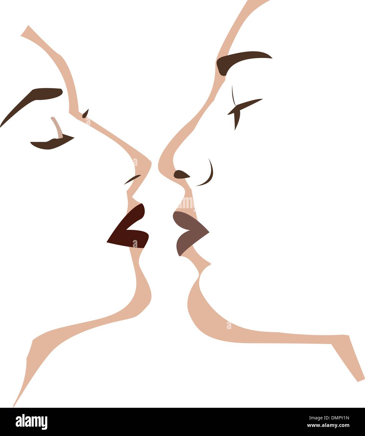 Deux jeunes amoureux Banque d'images vectorielles - Alamy