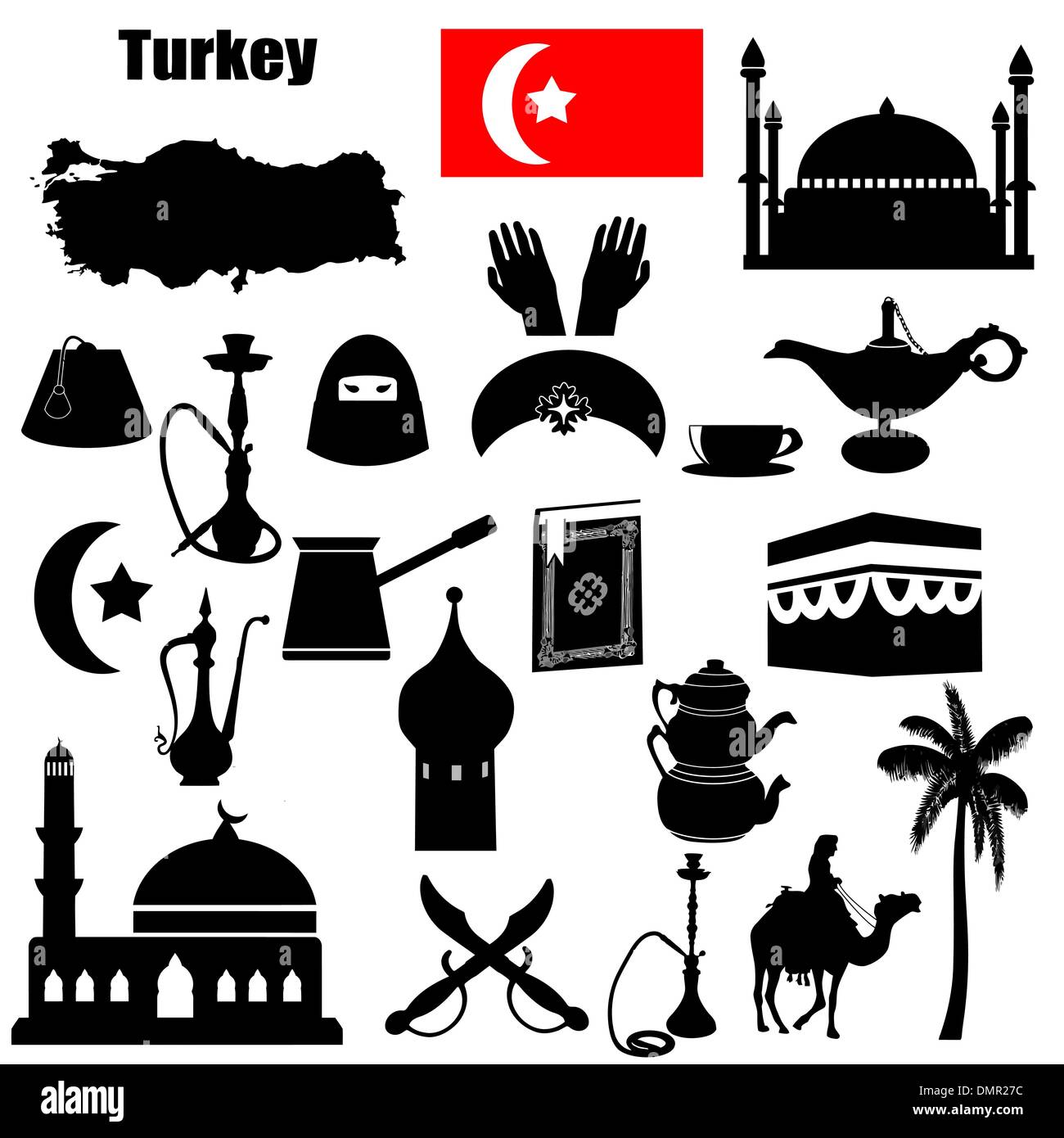 Symboles de la Turquie Image Vectorielle Stock - Alamy