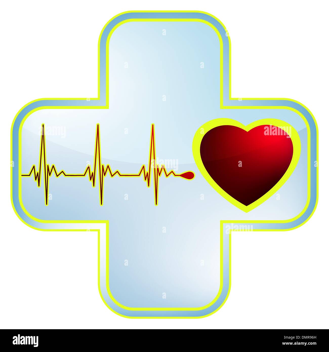 Coeur et symbole du rythme cardiaque. EPS 8 Image Vectorielle Stock - Alamy