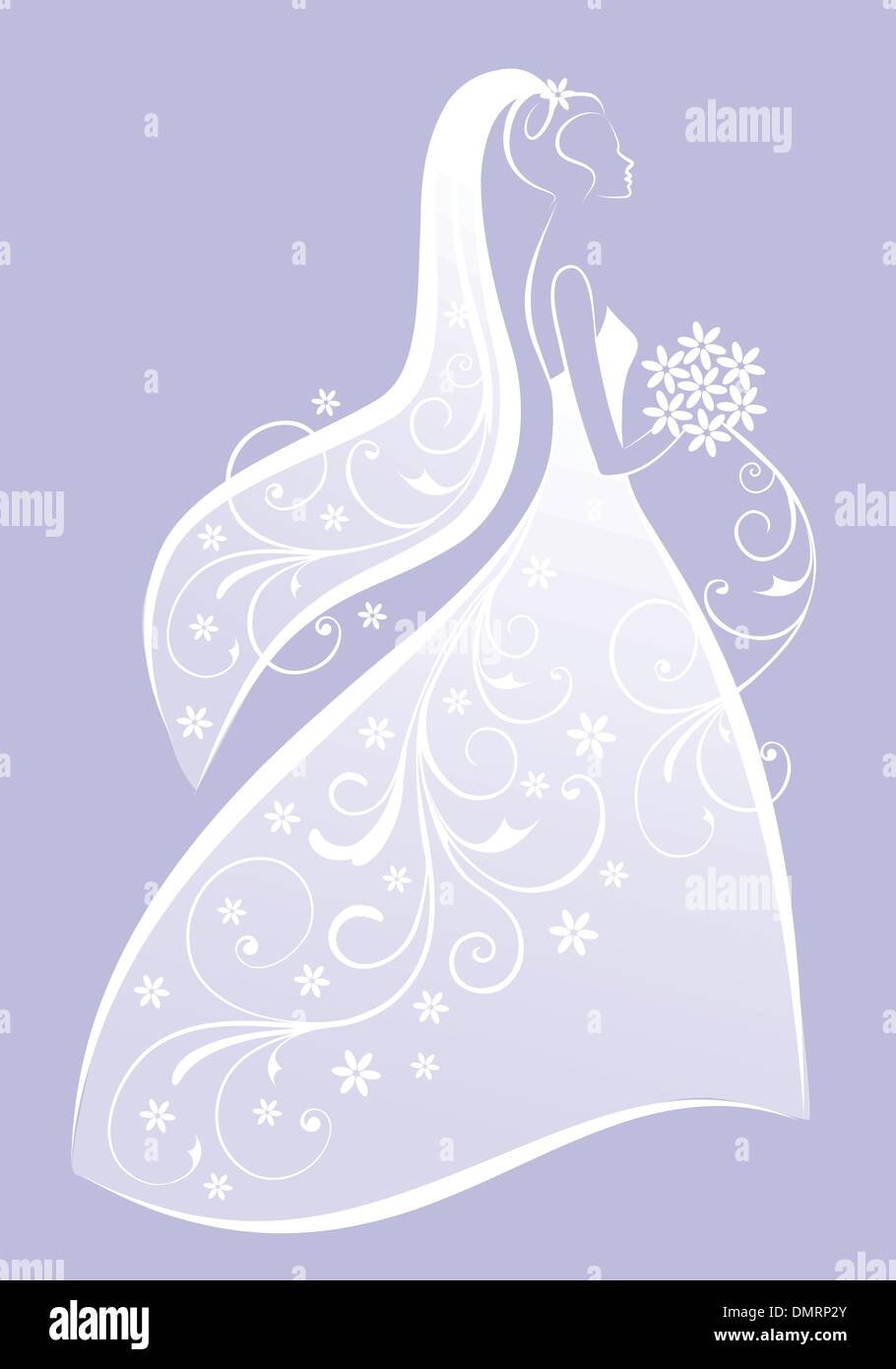 Robe mariage Banque d'images vectorielles - Alamy
