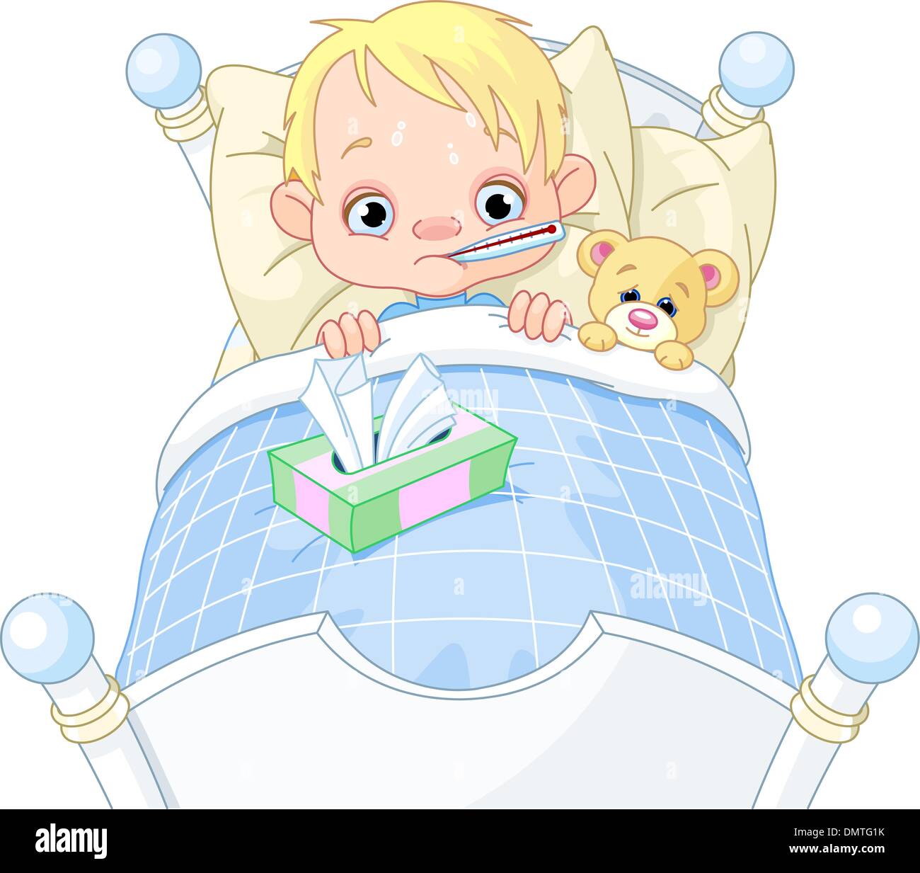 Patient malade cartoon Banque d'images vectorielles - Alamy
