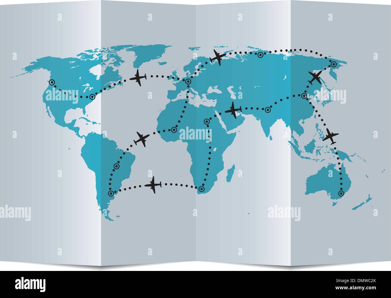 Flight paths map Banque de photographies et d’images à haute résolution ...